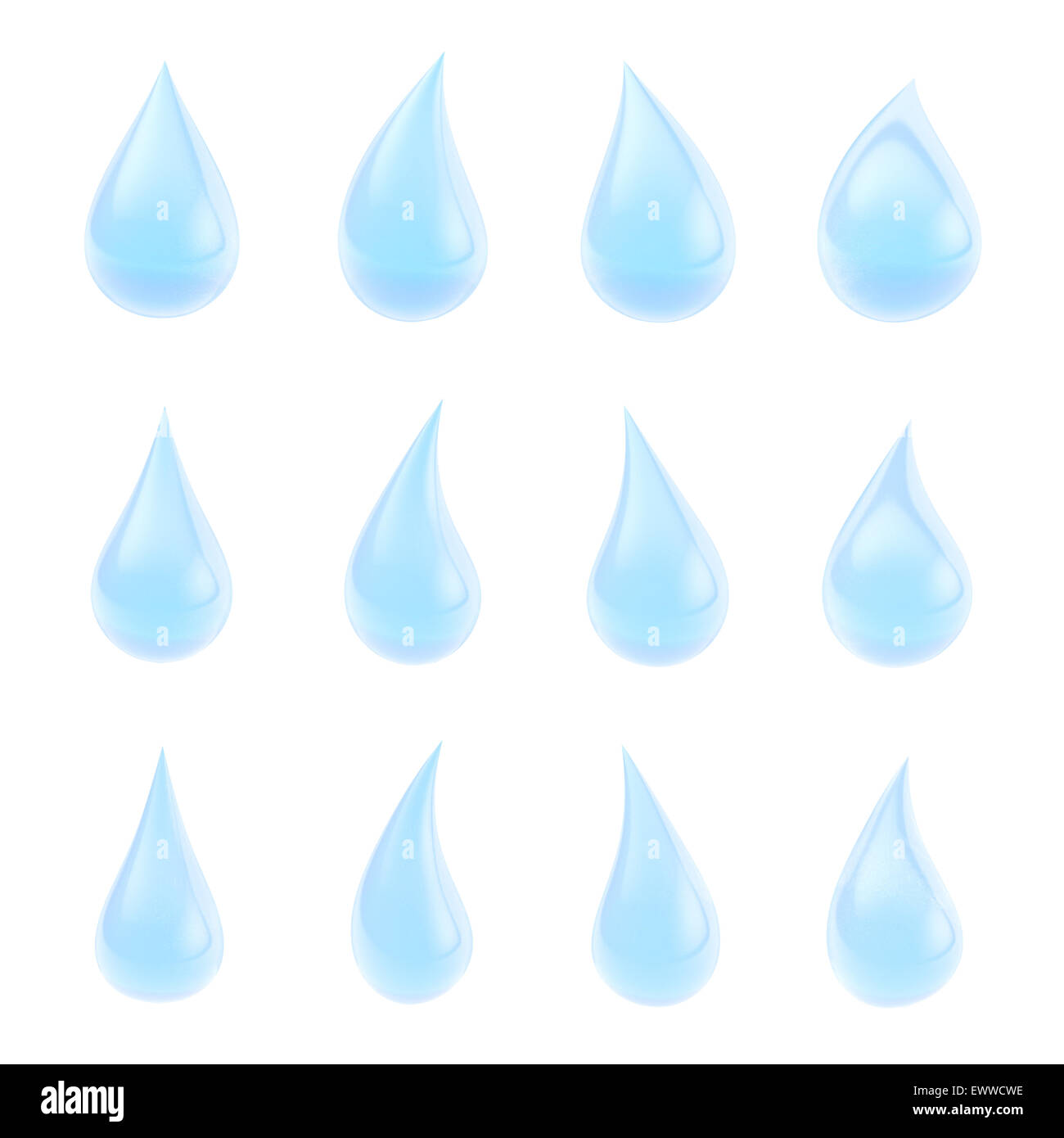 Set of twelve liquid drops isolated Stock Photo - Alamy