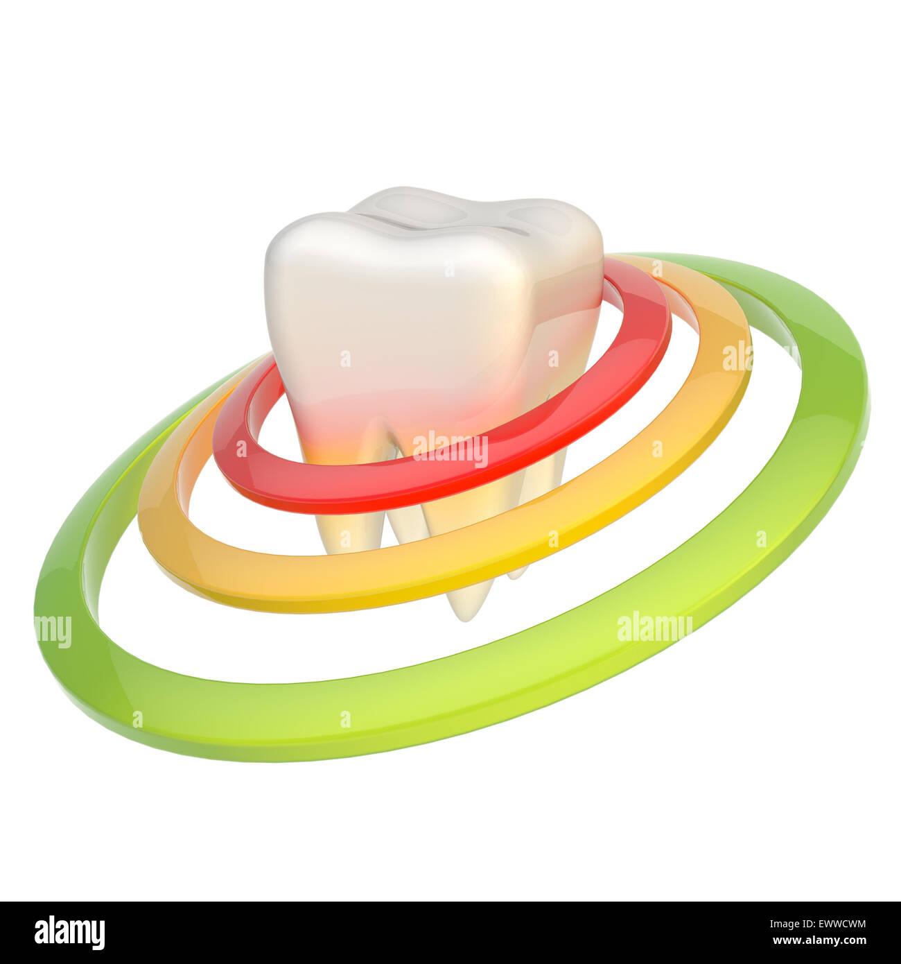 Tooth encircled with rings Stock Photo - Alamy