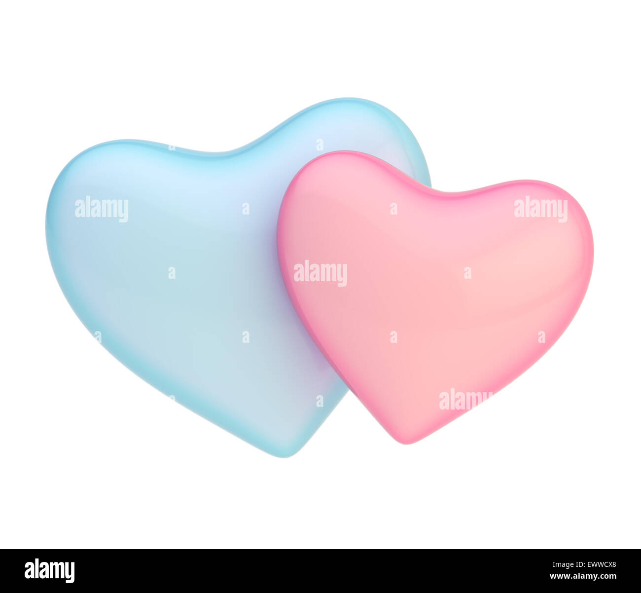 Pair of hearts composition isolated Stock Photo - Alamy
