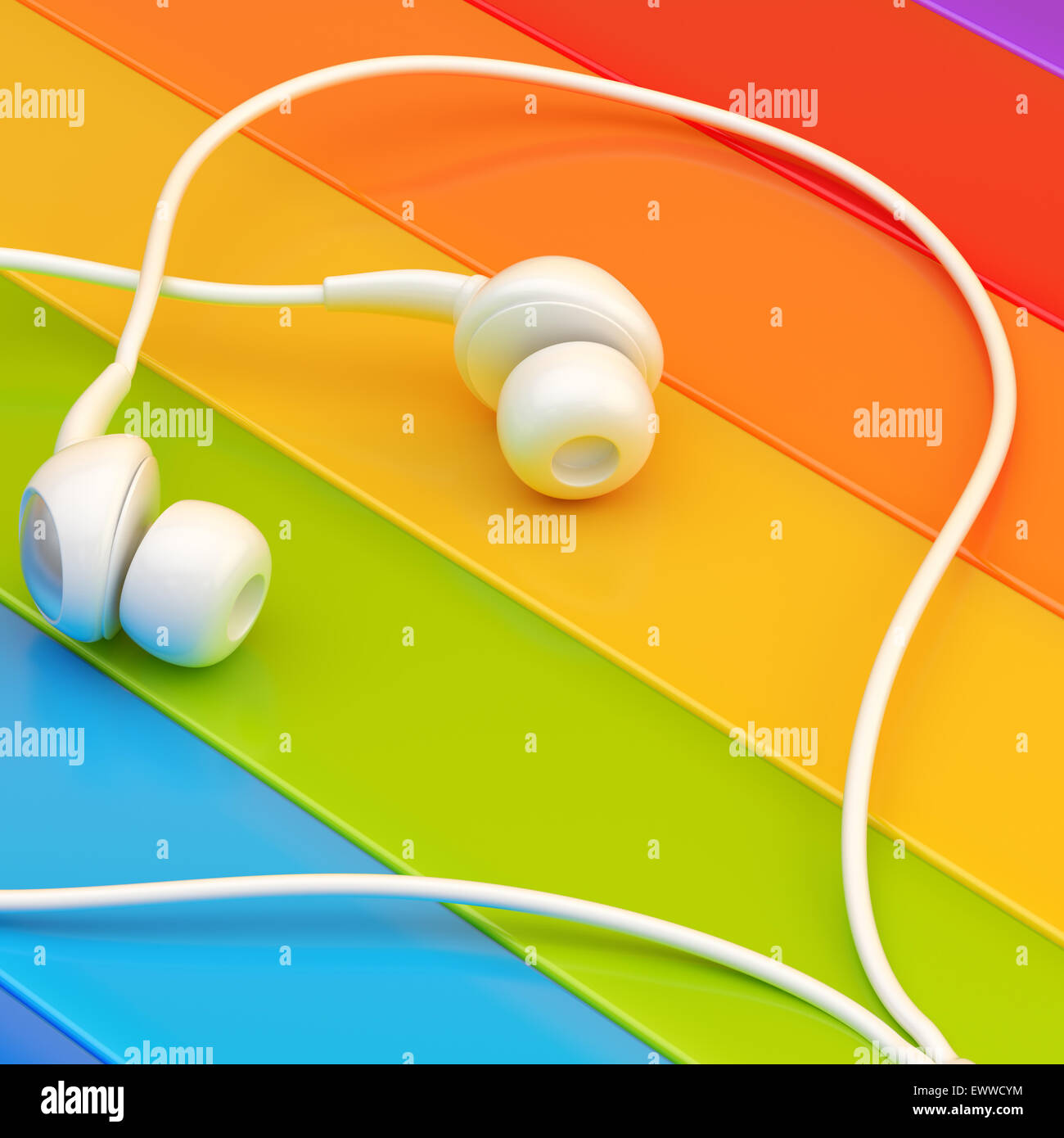 In-ear headphones composition Stock Photo - Alamy