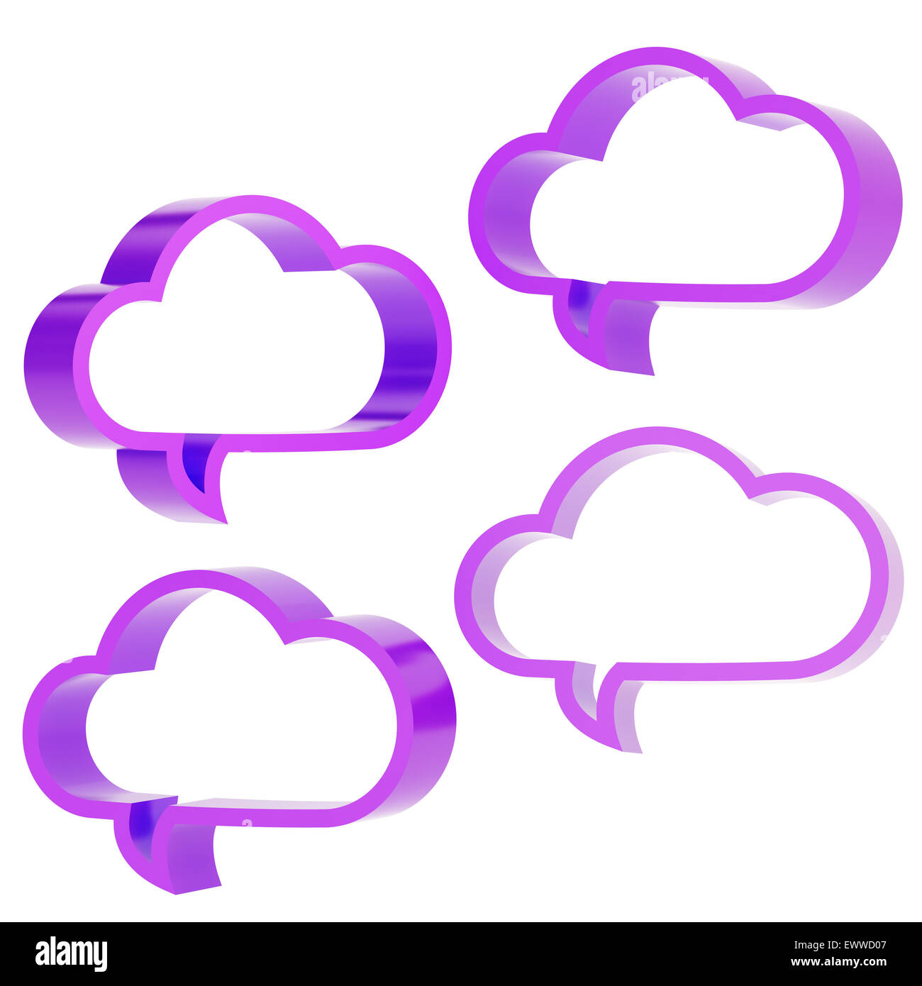 Cloud shaped text bubbles Stock Photo - Alamy