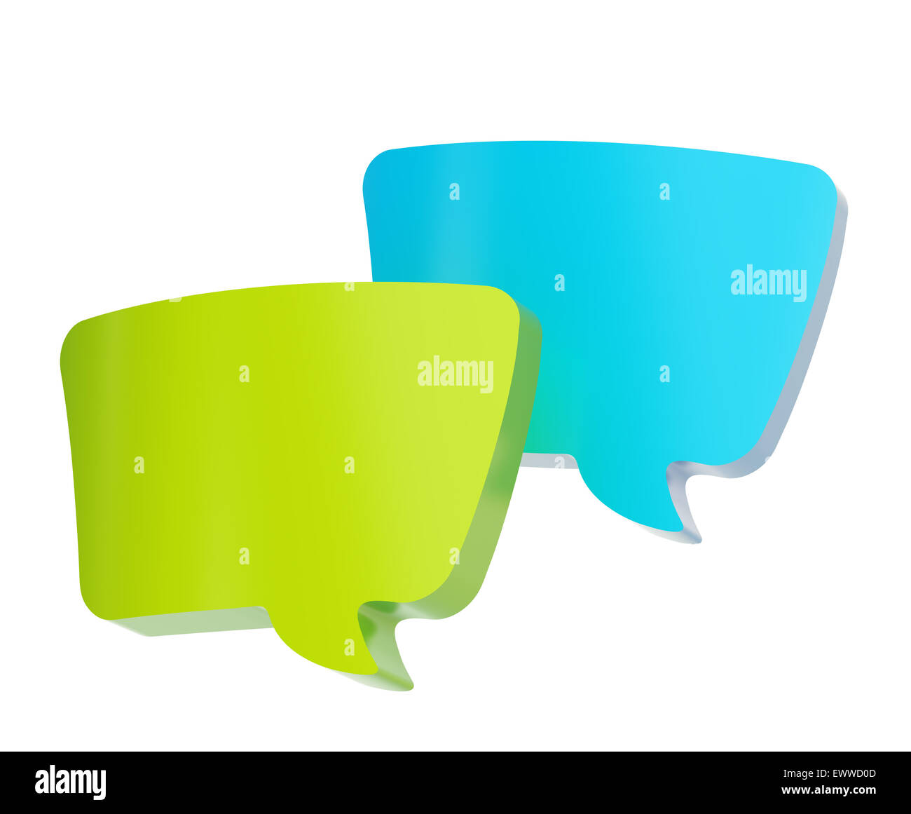 Composition of two text bubbles isolated Stock Photo - Alamy