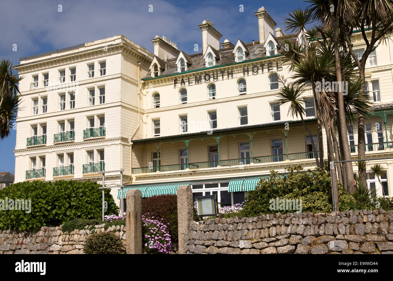 Historic Falmouth Hotel, Falmouth, Cornwall, England, UK Stock Photo ...
