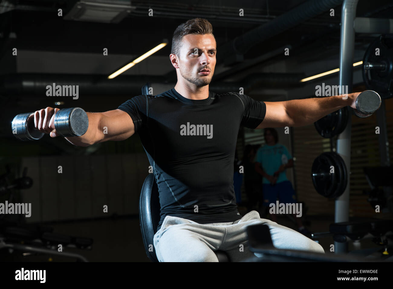 Shoulders Lateral Workout Stock Photo - Alamy