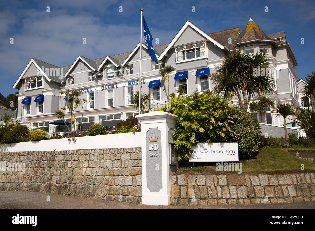 Historic Royal Duchy Hotel, Falmouth, Cornwall, England, UK Stock Photo ...