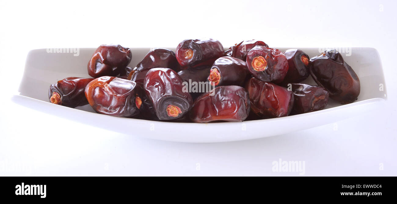 Fresh Dates in White Dish-1 Stock Photo - Alamy