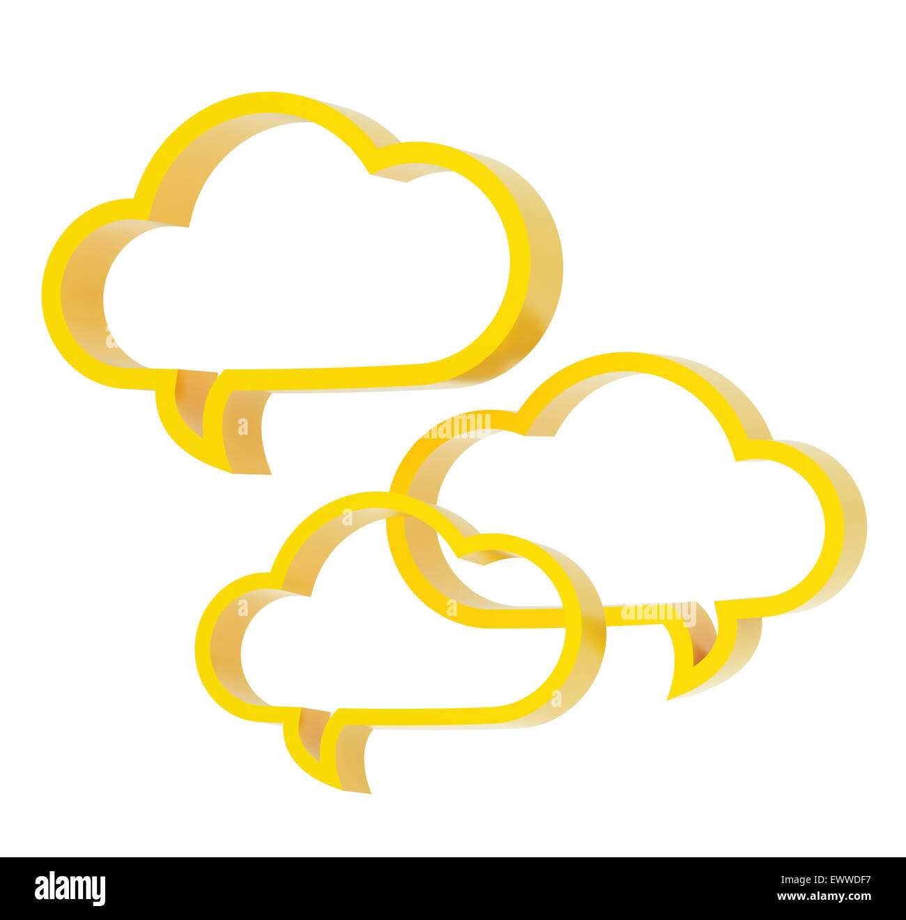 Three cloud shaped text bubbles Stock Photo - Alamy