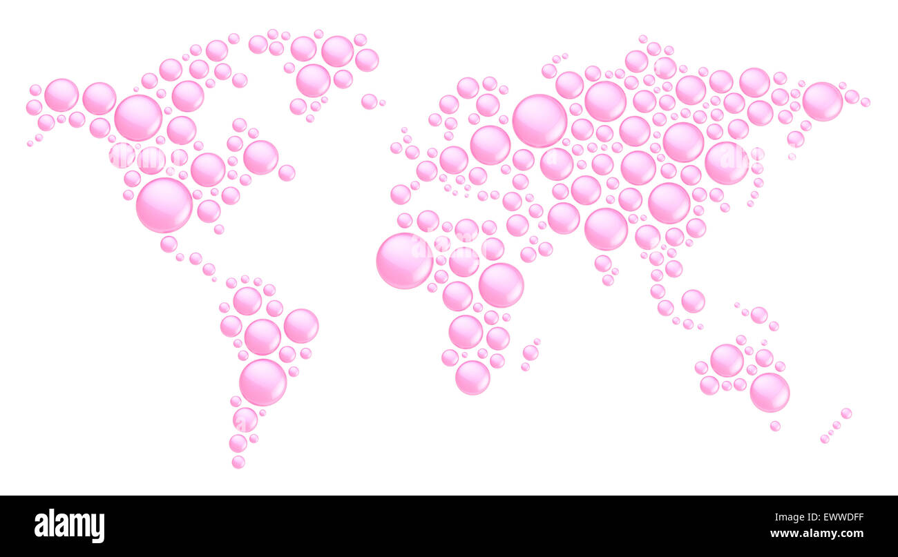 World map made of round shapes Stock Photo - Alamy