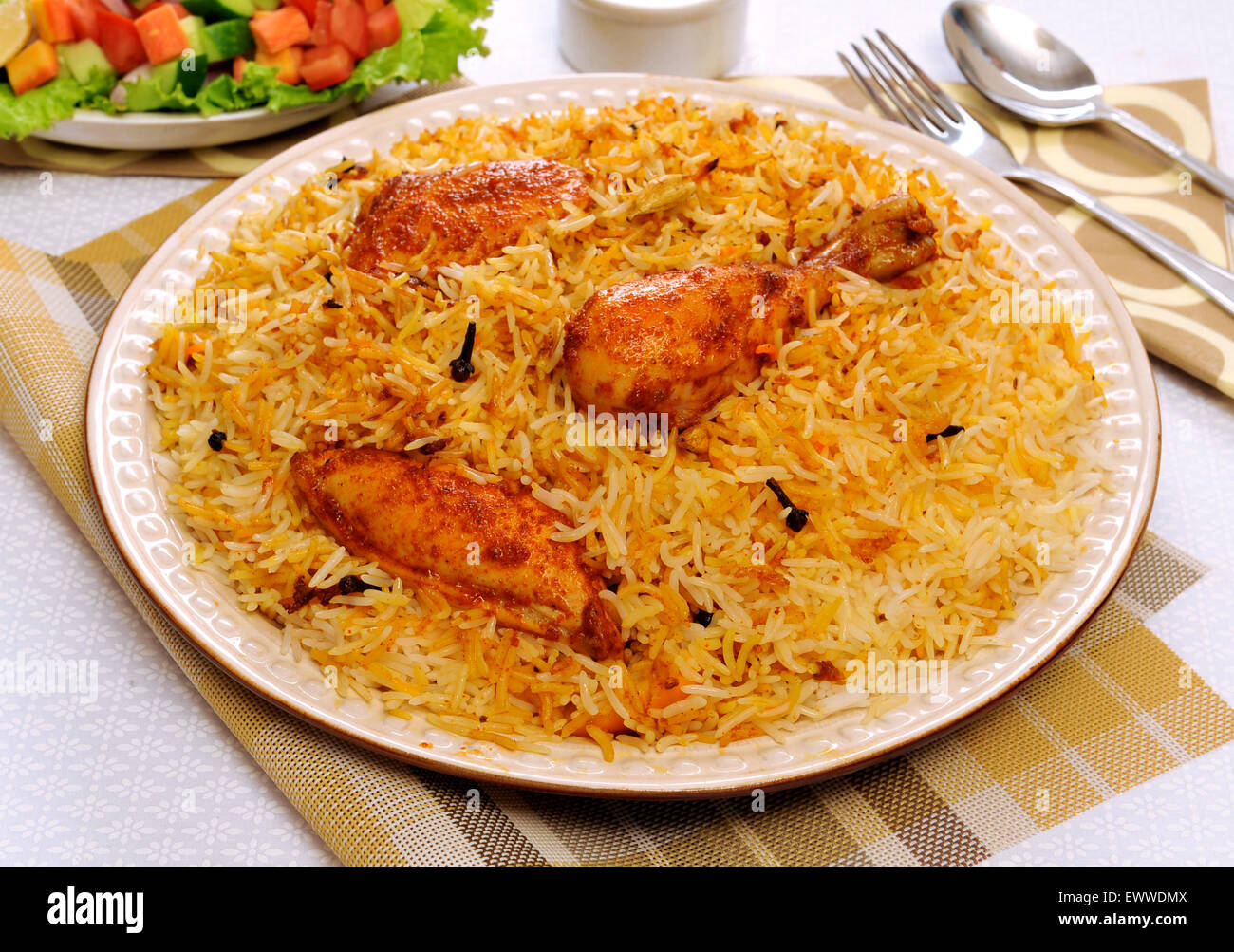 Chicken Tikka Masala Pilau Rice Stock Photos & Chicken Tikka Masala ...