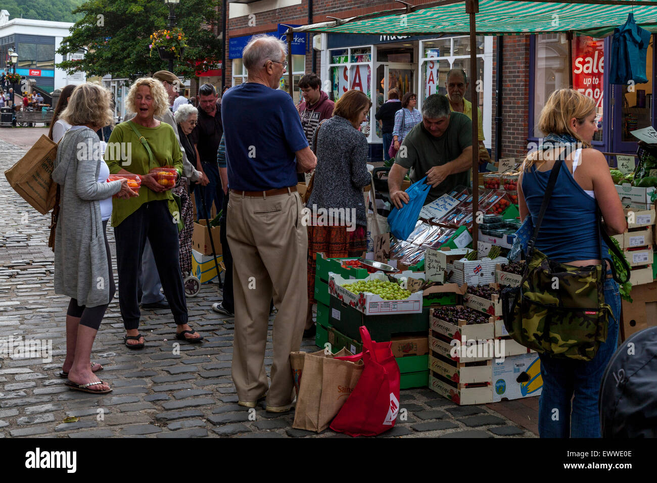 Fruit and Vegetable Market, High Street, Lewes, Sussex, UK Stock Photo ...