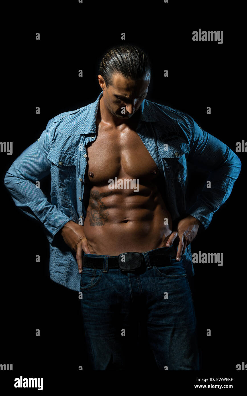 Look My Six Pack Stock Photo - Alamy