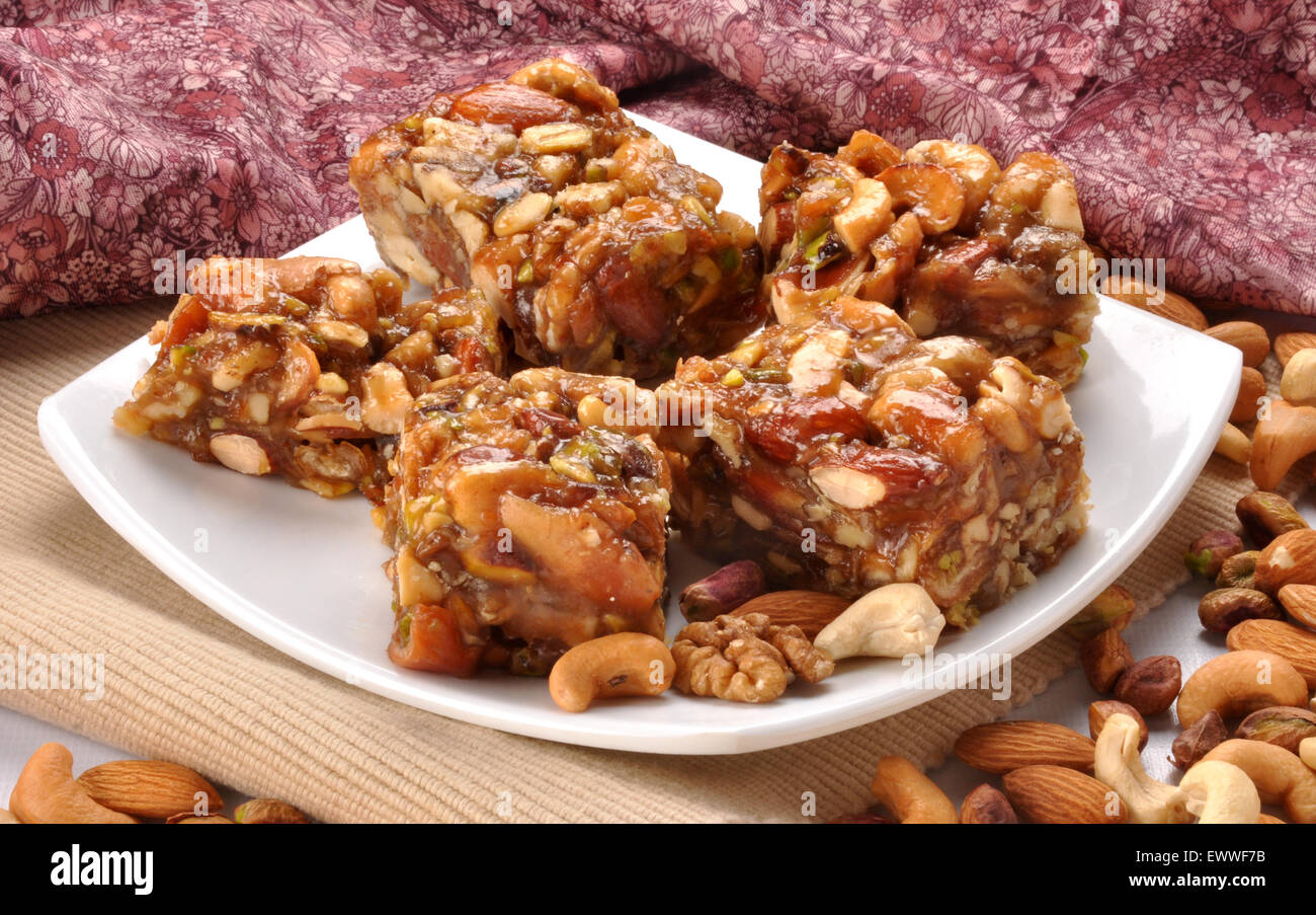 Honey Dry Fruit Halva full of nuts Stock Photo - Alamy