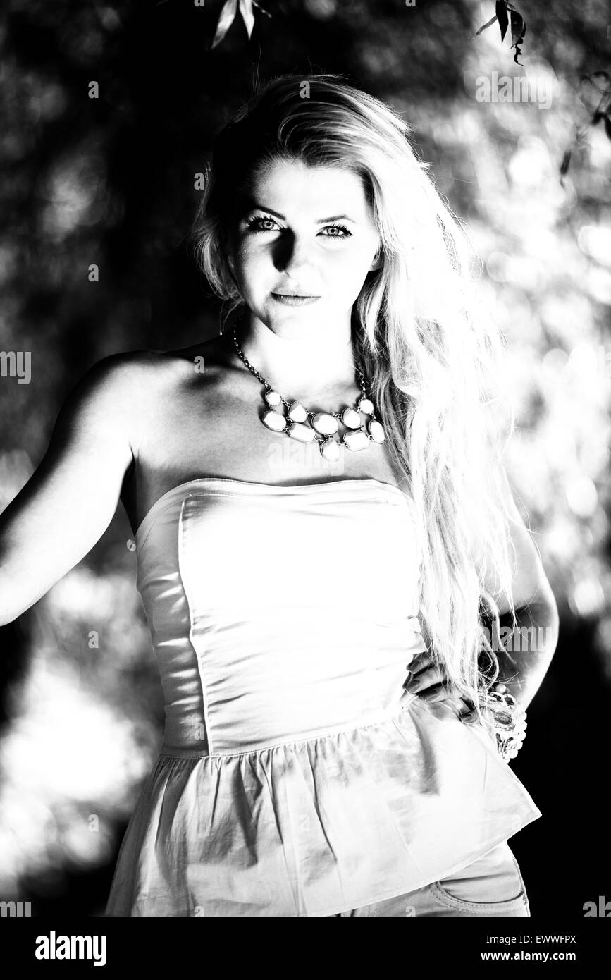 Summer Beautiful Portrait In Soft Sunlight Stock Photo - Alamy