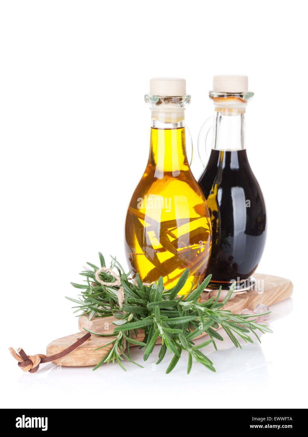 Fresh garden rosemary and condiments. Isolated on white background ...