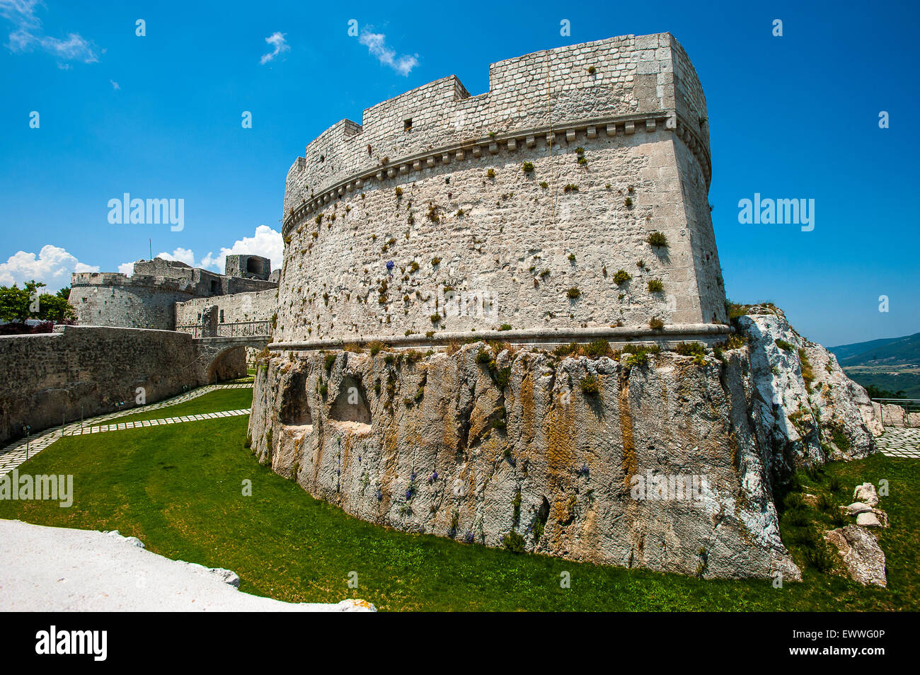 Apulia Monte S.Angelo Gargano the castle Stock Photo - Alamy