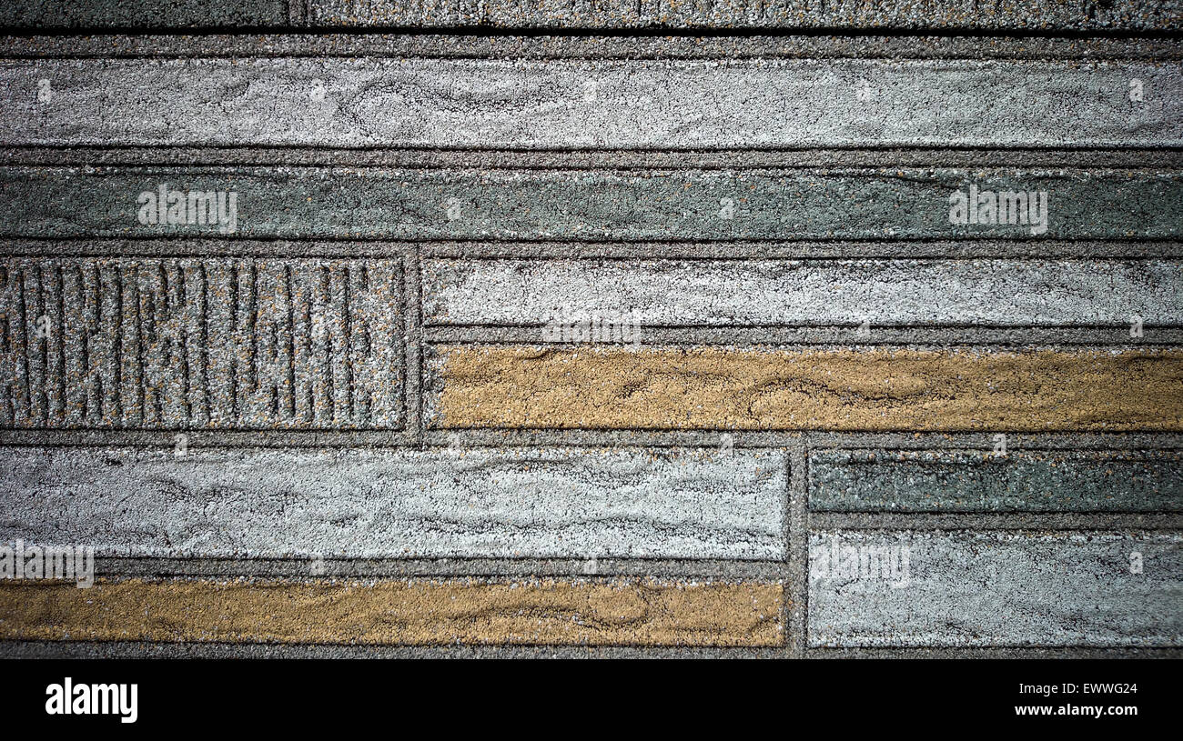 Old wall made of colored resin stone slabs, close up background Stock ...