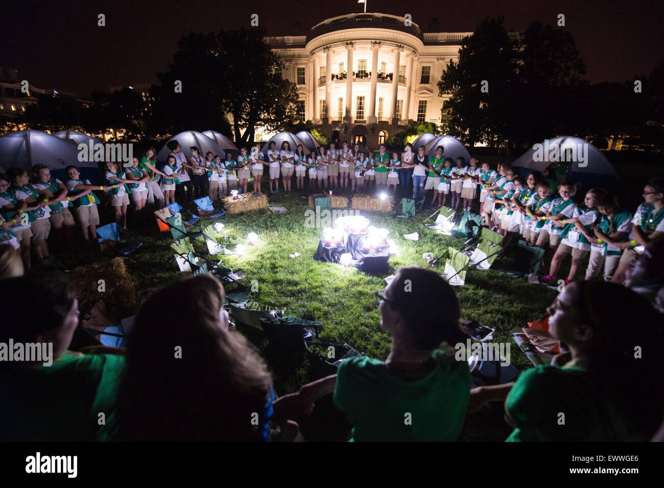 Girl scout campout friendship circle hi-res stock photography and ...