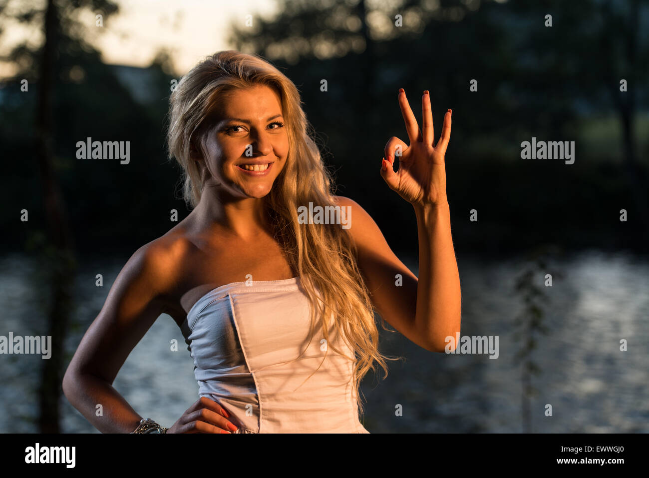 Cheerful couple one person hi-res stock photography and images - Alamy