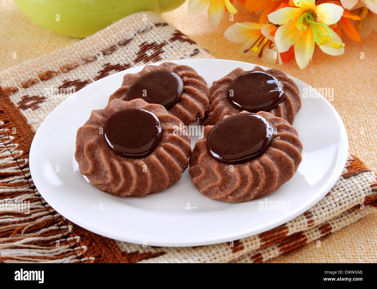 Chocolate Cream Biscuits-1 Stock Photo - Alamy