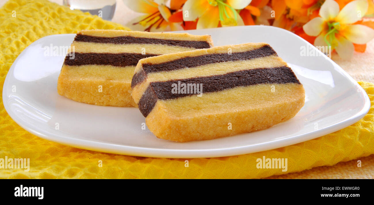 Traditional Shortbread with Chocolate Strips - 5 Stock Photo - Alamy