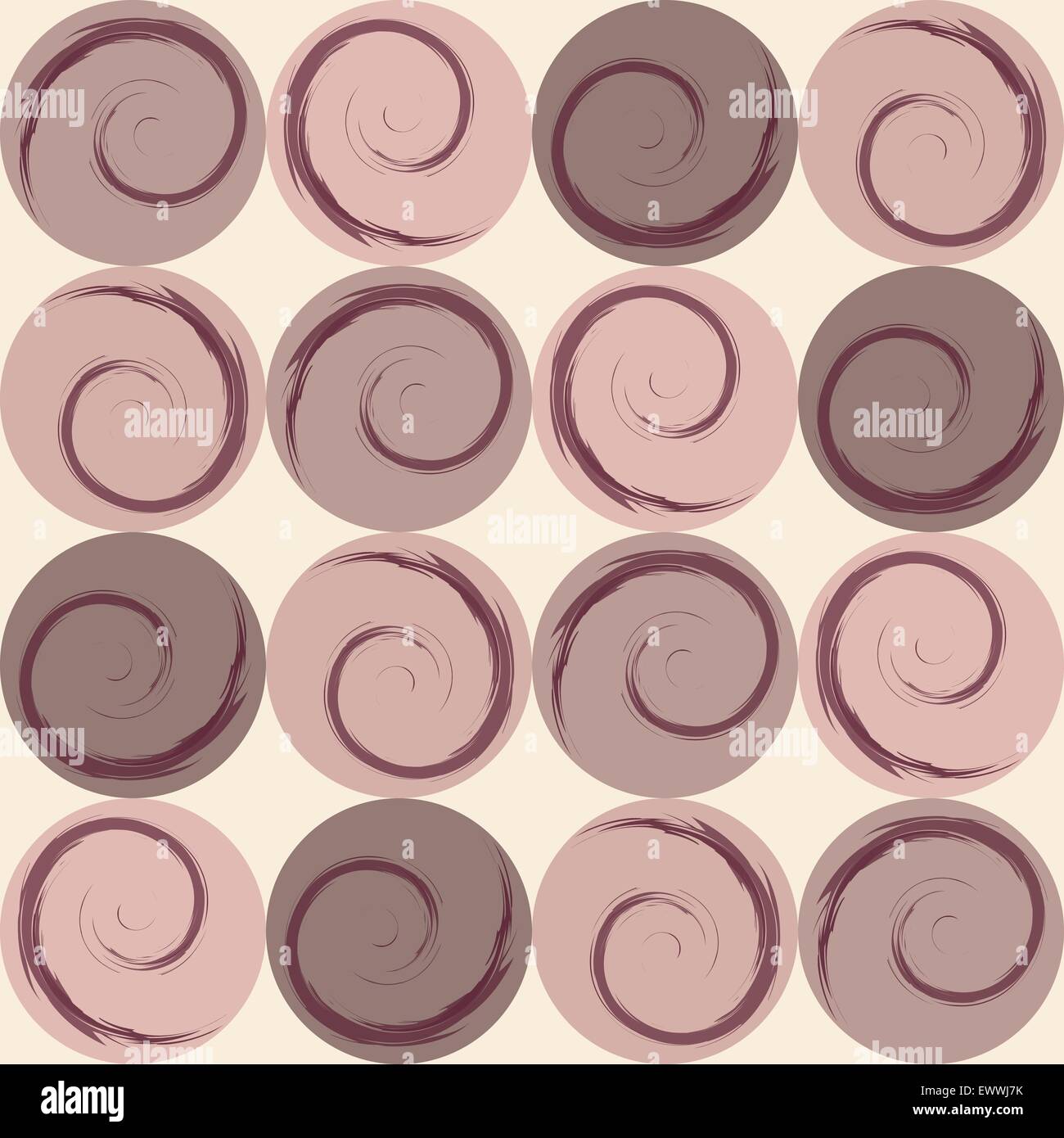 Chocolate circles with spirals, wrapping paper, vector illustration ...