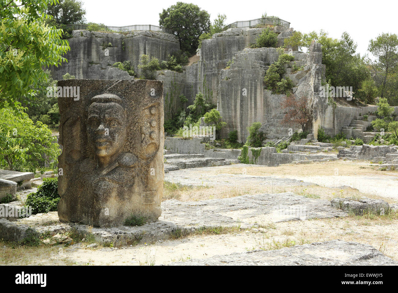 The limestone quarry in Junas, France. The quarry was worked from ...