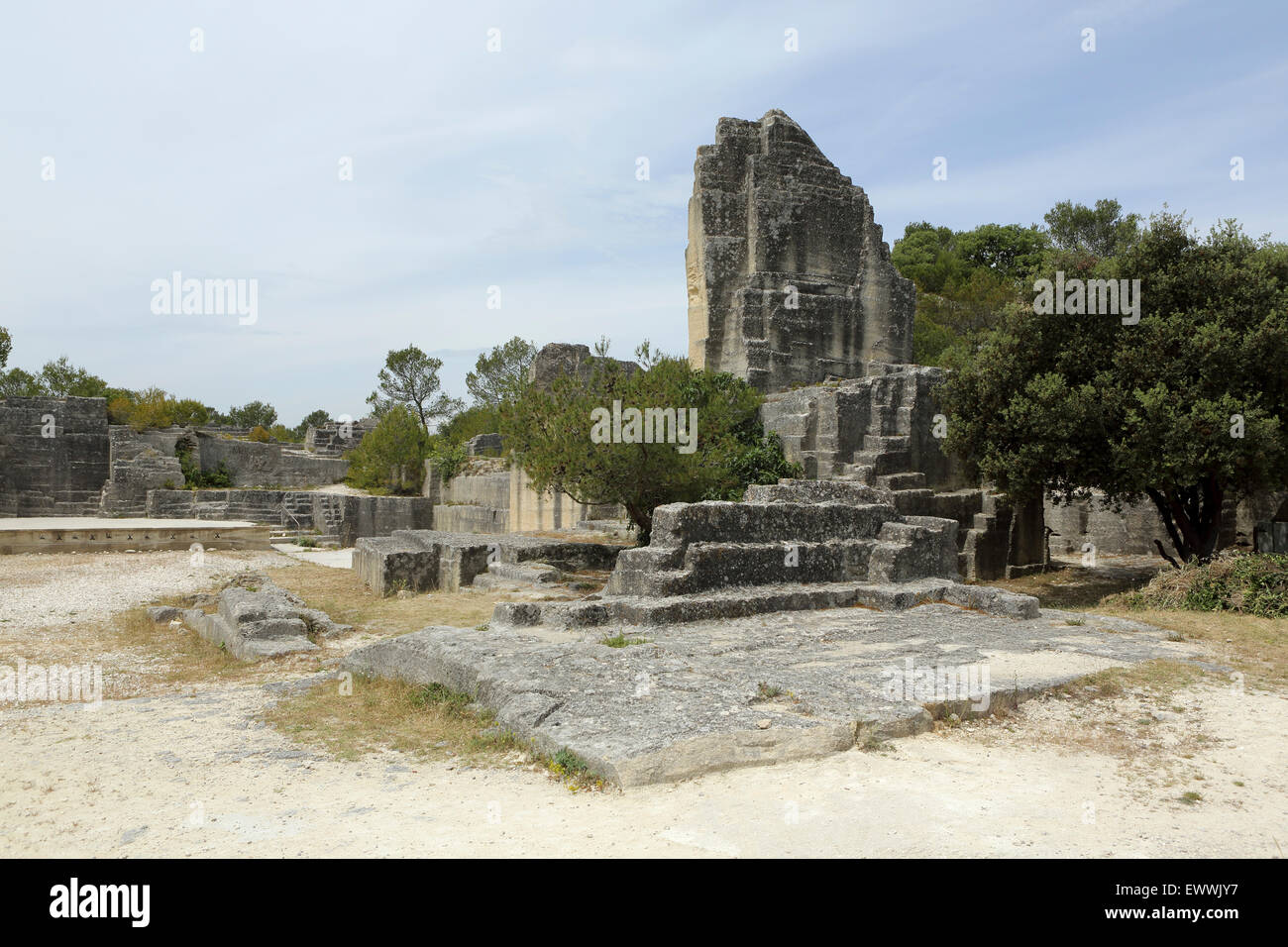 The limestone quarry in Junas, France. The quarry was worked from ...