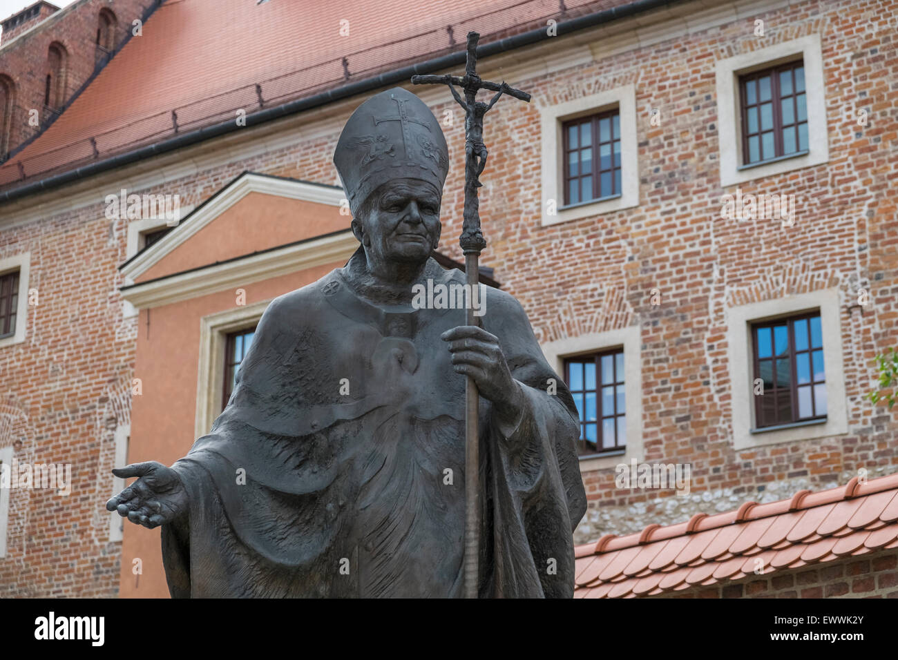 Pope John Paul II monument, Wawel Castle/Cathedral, Krakow, Poland ...