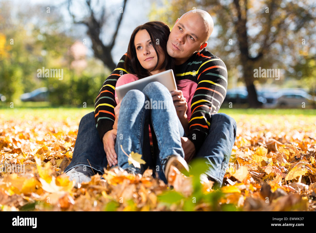 Happy Couple Planning Together Stock Photo - Alamy