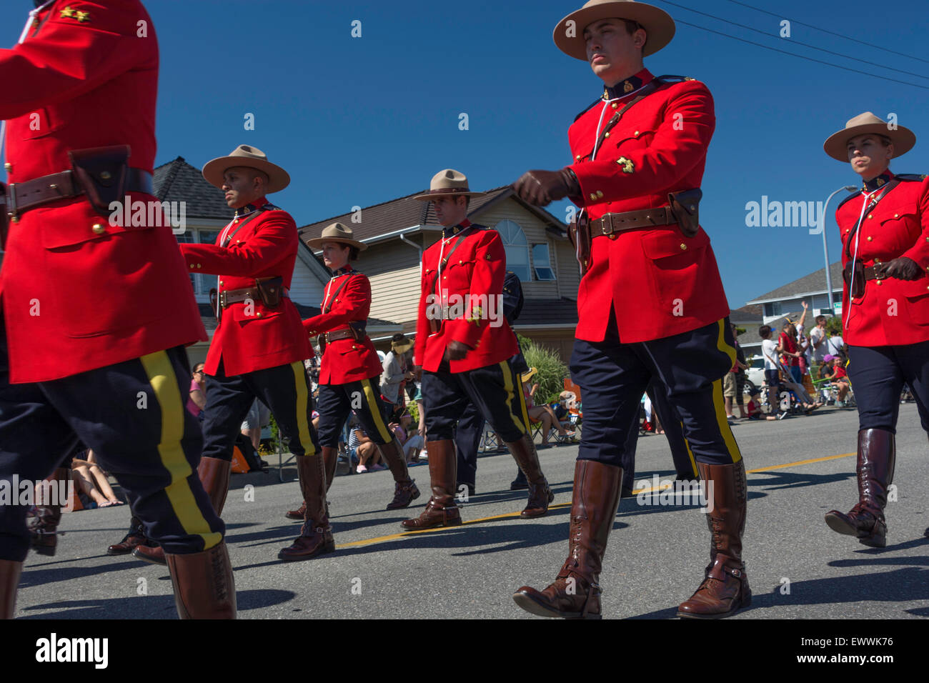 Vancouver, Canada. 1st July, 2015. RCMP in their dress uniforms at the ...