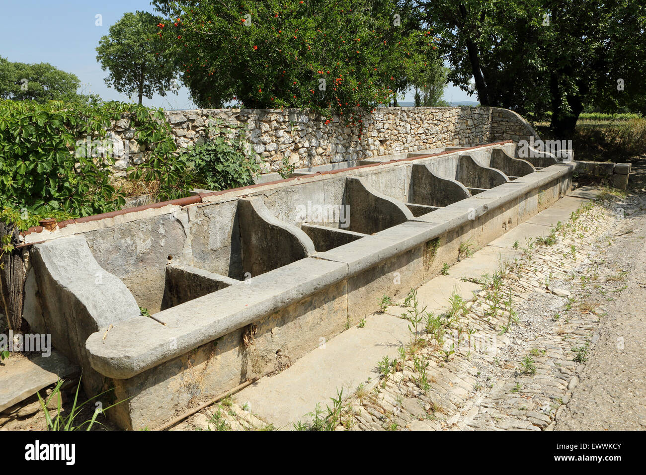 Communal basins for washing clothes near Corconne, France. The facility ...