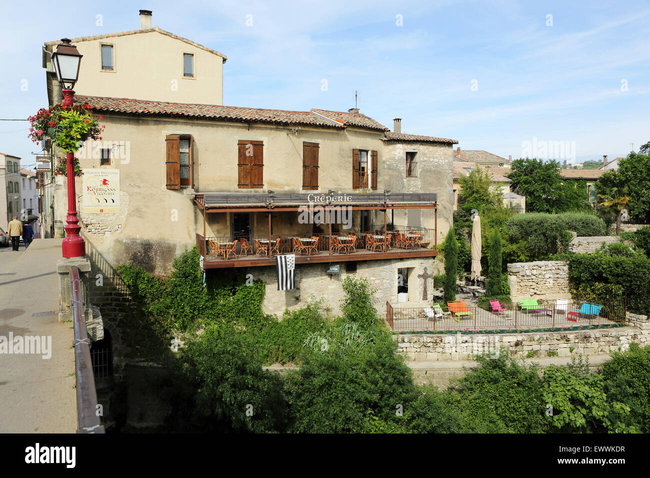 A Breton style creperie restaurant in Sommieres, France Stock Photo - Alamy