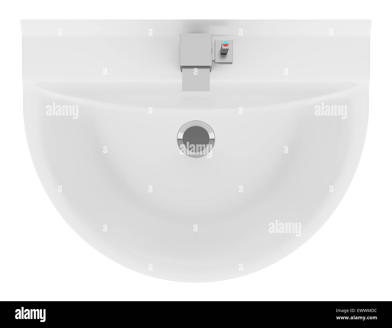 top view of ceramic bathroom sink isolated on white background Stock ...