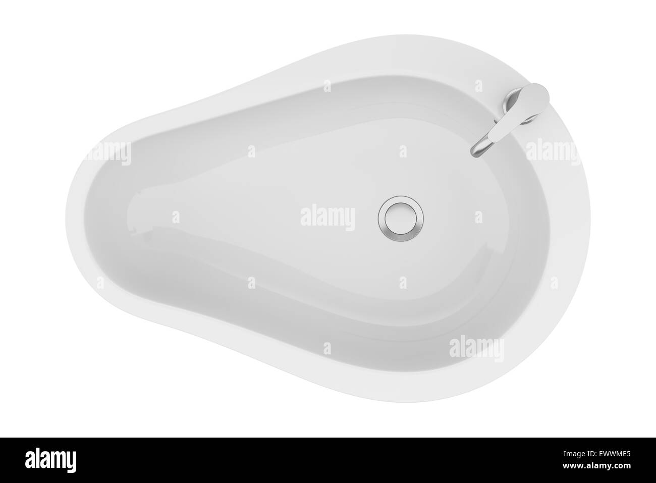 top view of modern standing bathroom sink isolated on white background ...