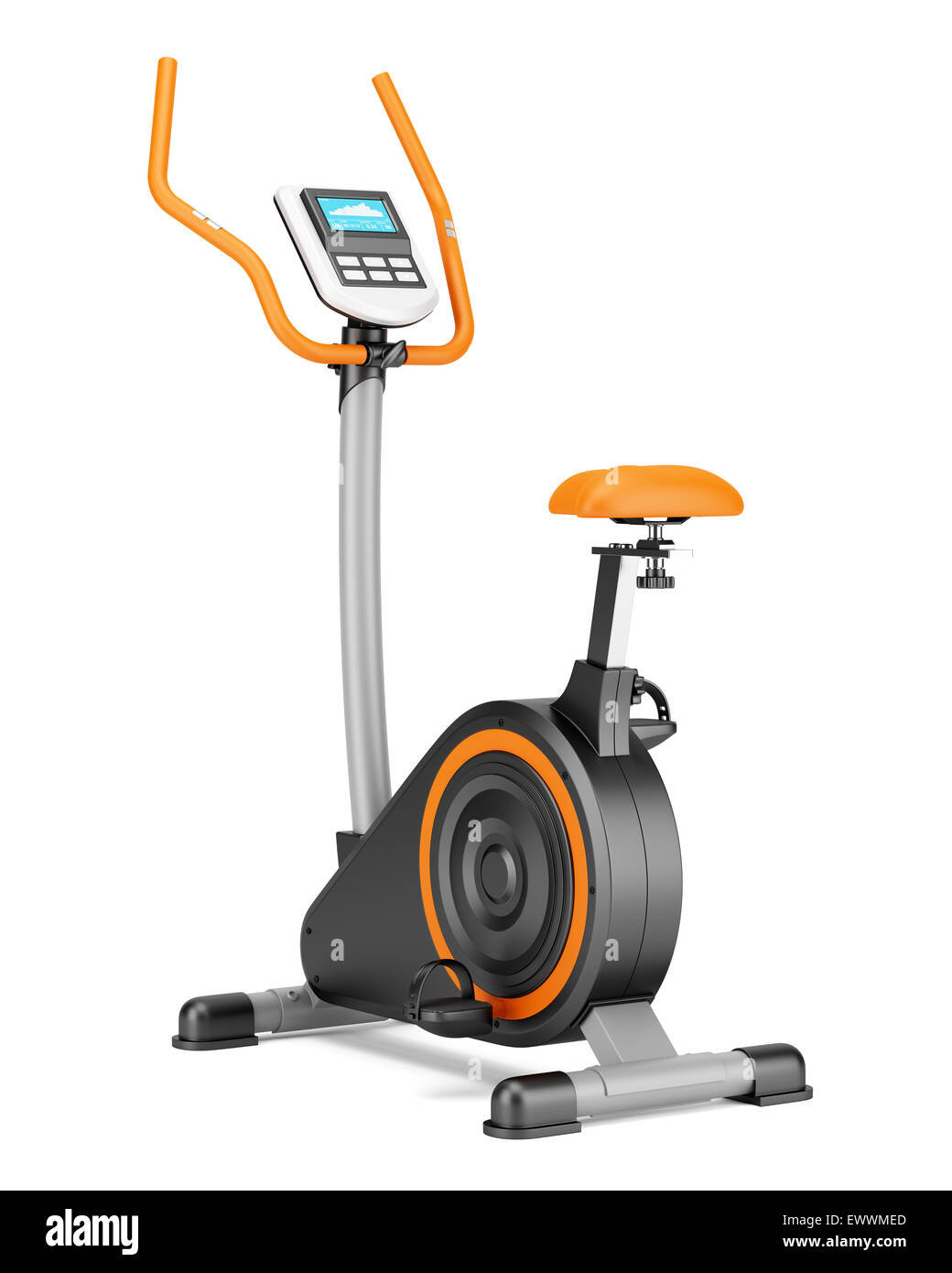 stationary exercise bike isolated on white background Stock Photo - Alamy