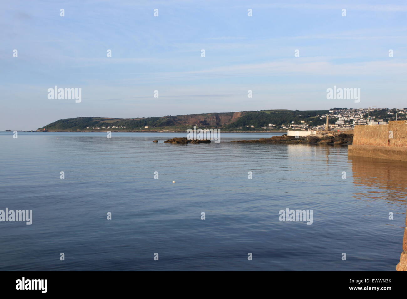 early morning seascape in mounts bay penzance cornwall Stock Photo - Alamy
