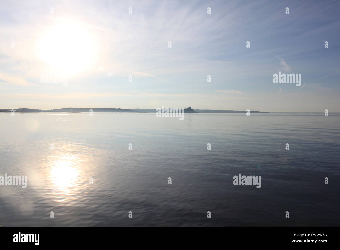 early morning seascape in mounts bay penzance cornwall Stock Photo - Alamy