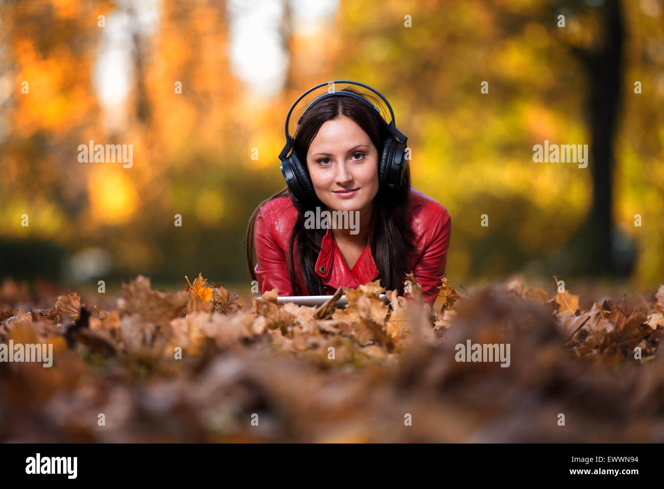 Listening To Music Stock Photo - Alamy