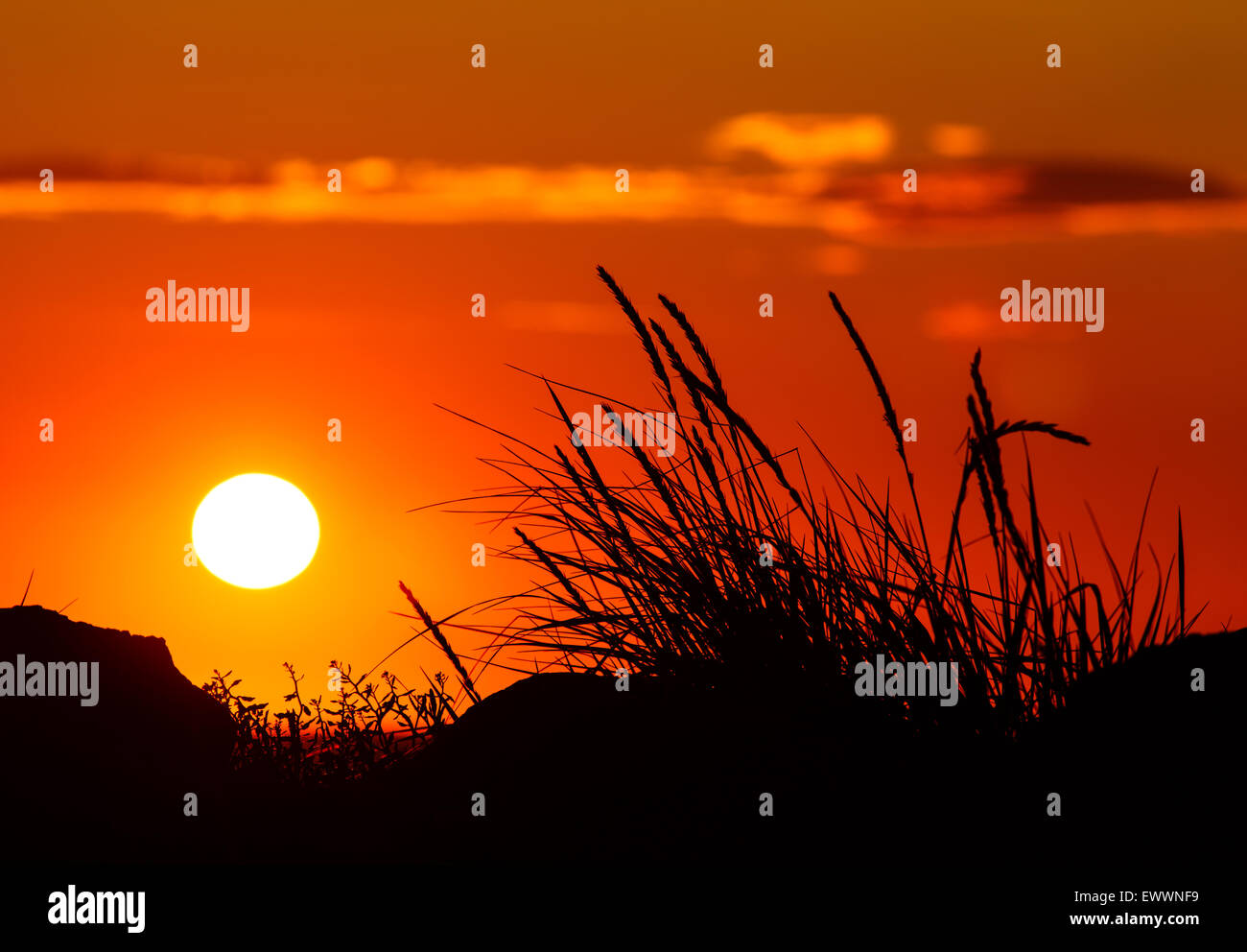 Red color sun setting in hi-res stock photography and images - Alamy