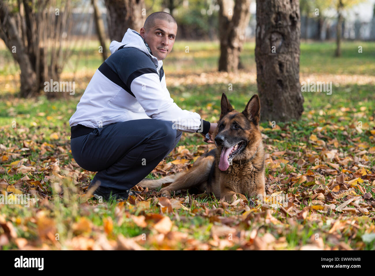 Man german shepherd hi-res stock photography and images - Alamy