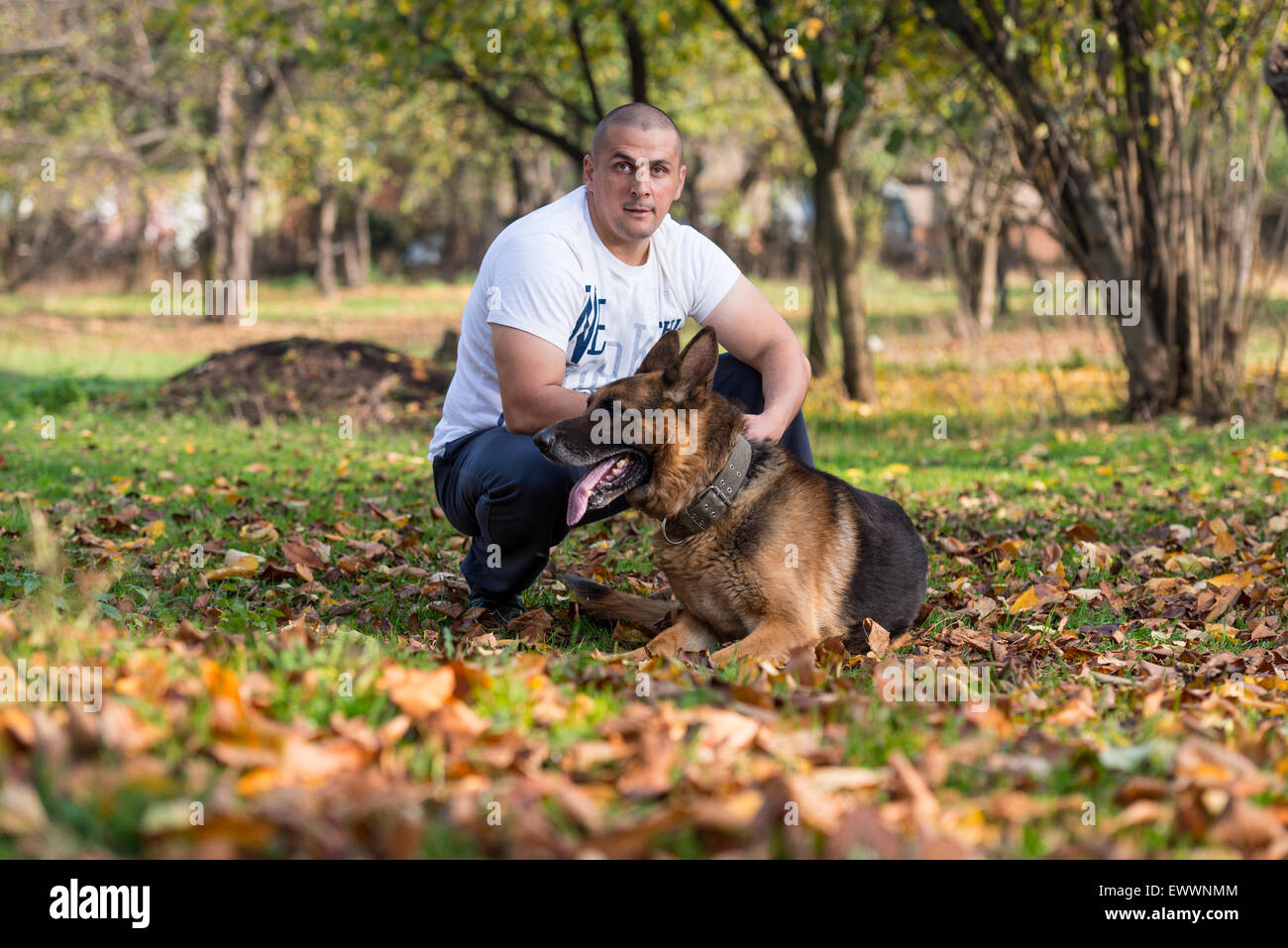 Man guard dog dog hi-res stock photography and images - Alamy
