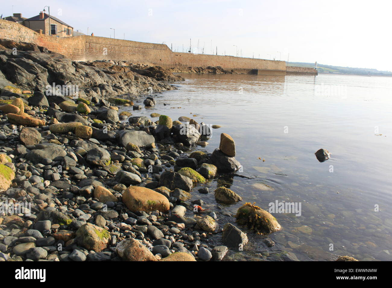 Battery Rocks on a calm tranquil summer day in ealy morning Stock Photo ...