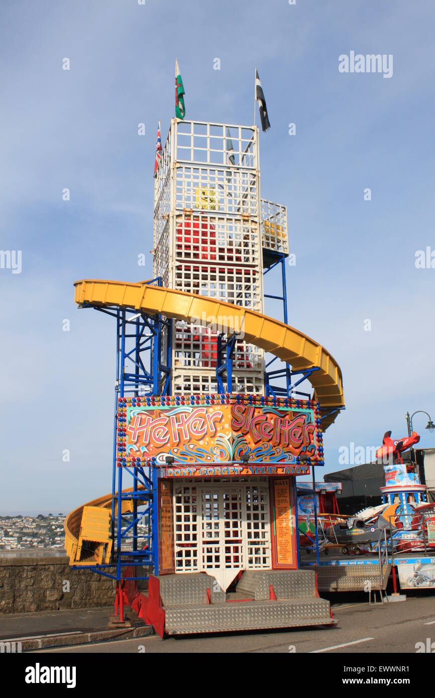fair on penzance promenade during golowan fstival in early morning ...