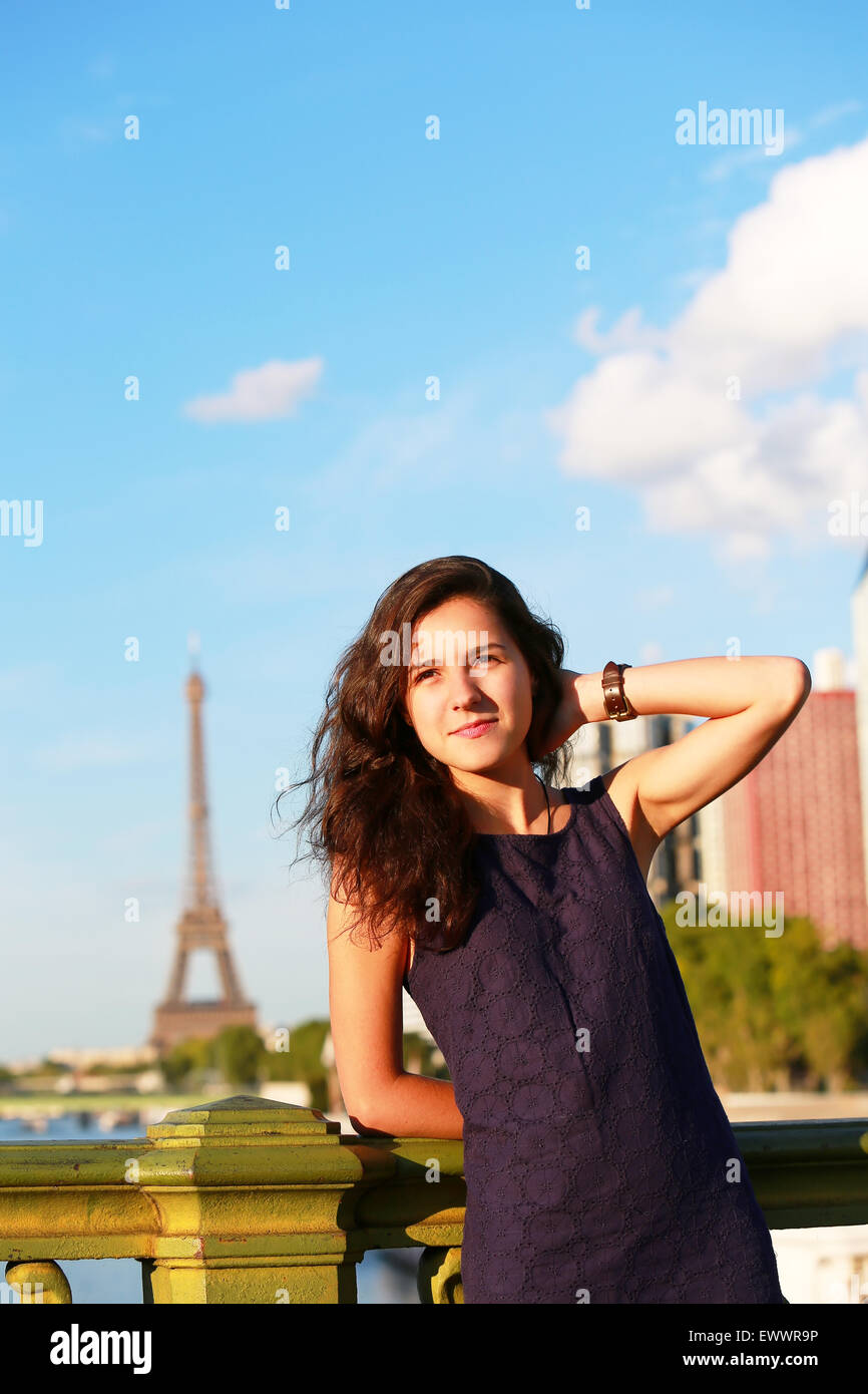 Beautiful girl in Paris, France Stock Photo - Alamy