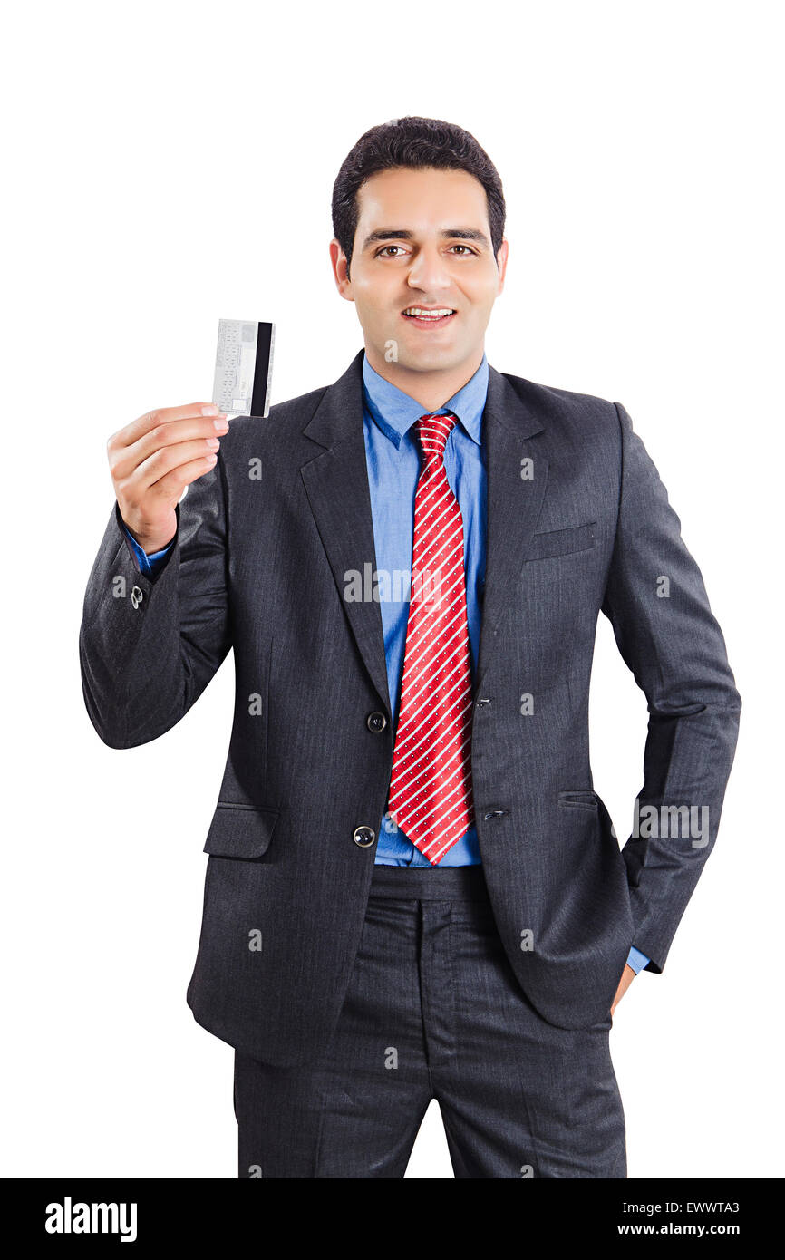 1 indian Business Man Credit Card showing Stock Photo - Alamy
