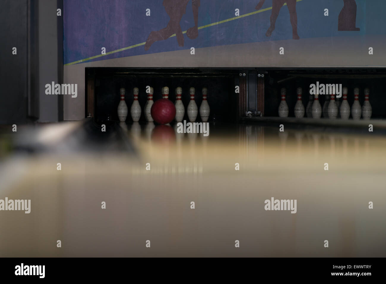 Bowling Balls And Pins Stock Photo - Alamy