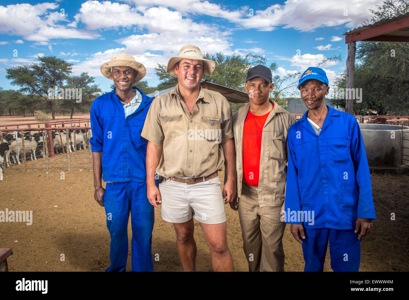 Namibia - Portrait of sheep and shepherds in Africa Stock Photo - Alamy