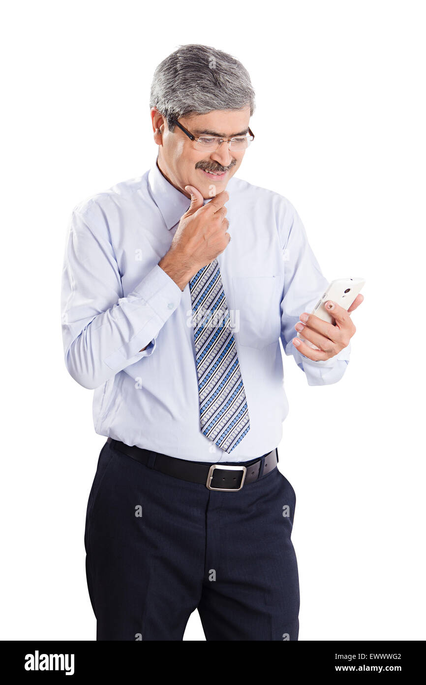 1 indian Business Man dialing Cell Phone Stock Photo - Alamy