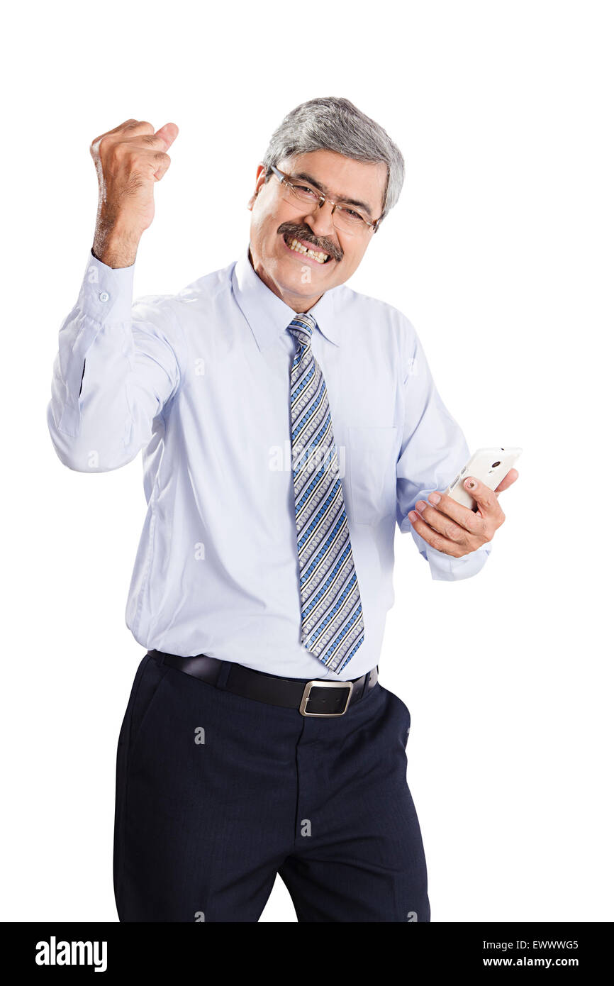 1 indian Business Man dialing Cell Phone Stock Photo - Alamy