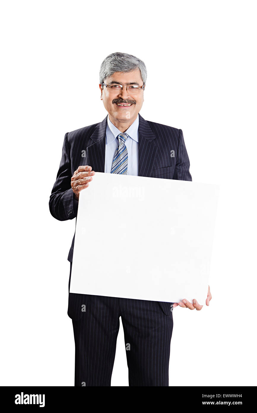 1 indian Business man showing Message Board Stock Photo - Alamy